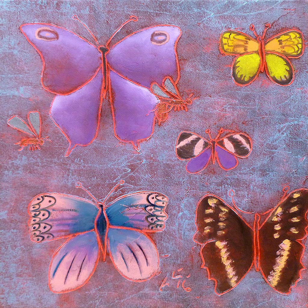 Blue Wallpaper And Flies de Martin, Raymond – Galerie d'Art Beauchamp